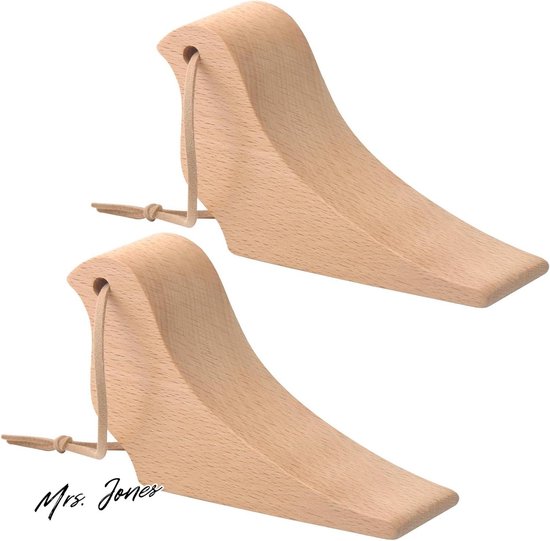 Mrs. Jones Set van 2 beukenhouten deurwig antislip vogelvorm ...