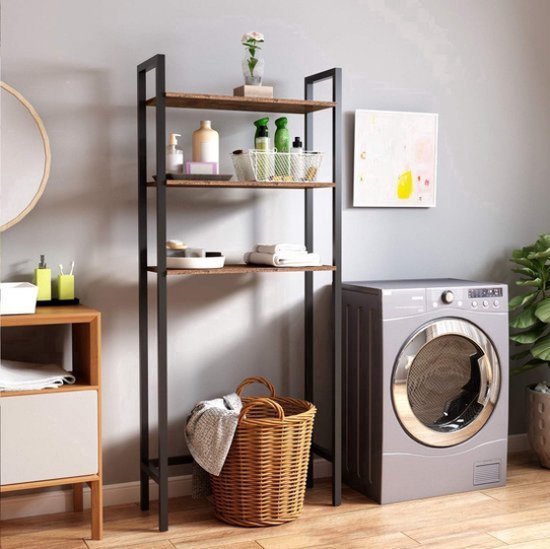 Patter Wasmachine Rek - WC Kast - Badkamerplank - Rek voor Toilet of ...