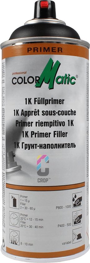 Motip ColorMatic Professional HG7 1k primer filler zwart - 400 ml. | bol