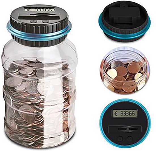 Cazy Digitale Spaarpot Met Munten Teller - Spaarpot voor Kinderen - Capaciteit voor... | bol