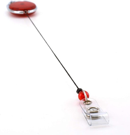 Intrekbaar anti-verstikkings koord - Rode identiteitskaart sleutelkoord ...