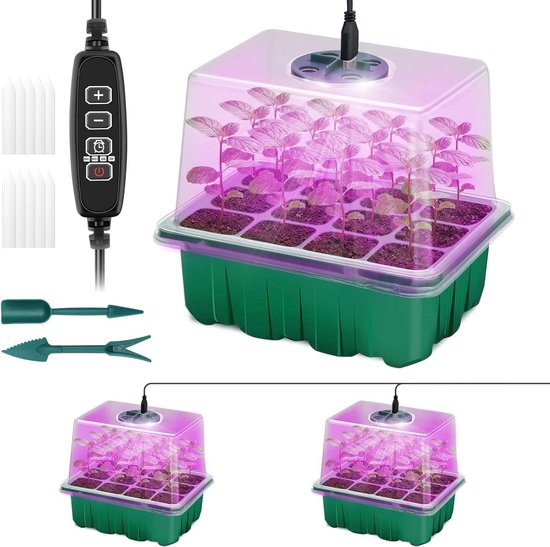 Seed Starter Box with Plant Light - 2 Pcs Seed Starter Lights ...