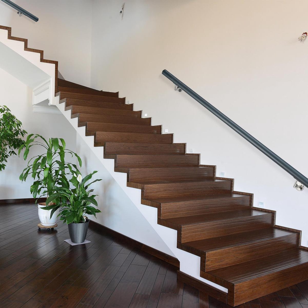 Relaxdays trapleuning aluminium - leuning rond - binnen en buiten - mat ...