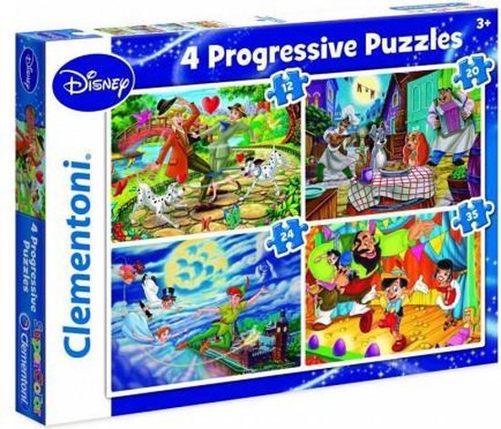 Clementoni progessieve 4 puzzels van 12 -20 - 24 en 35 stukjes | bol.com