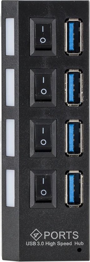 DrPhone SS2 4Poorten 3.0 USB HUB - Multi Oplader - Adapter met aan/uit ...