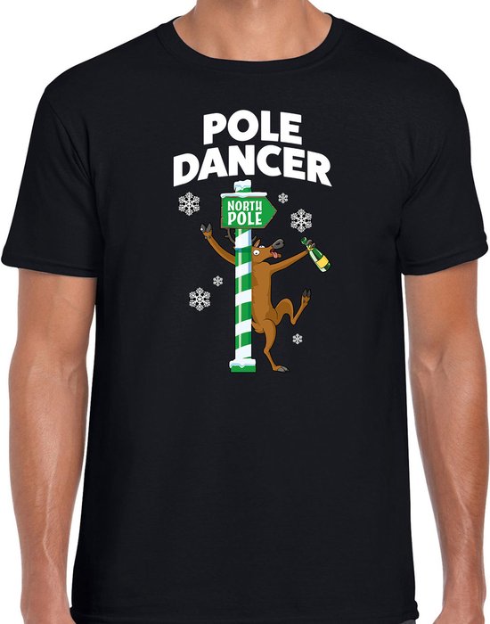 Bellatio Decorations Foute Humor Kerst T Shirt Paaldanser Rendier