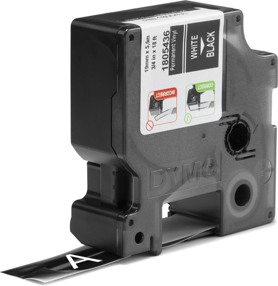 DYMO Rhino industriële Vinyl Labels | 19 mm x 5,5 m | witte afdruk op ...