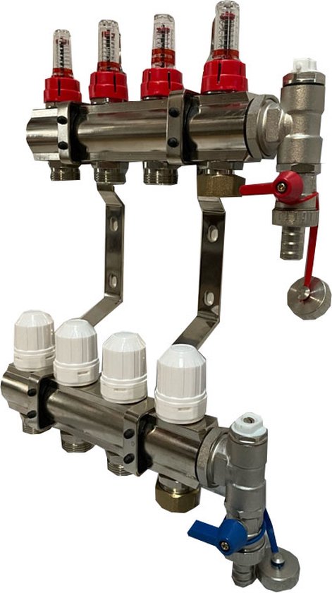 RVS 6 groep vloerverwarming verdeler | bol.com