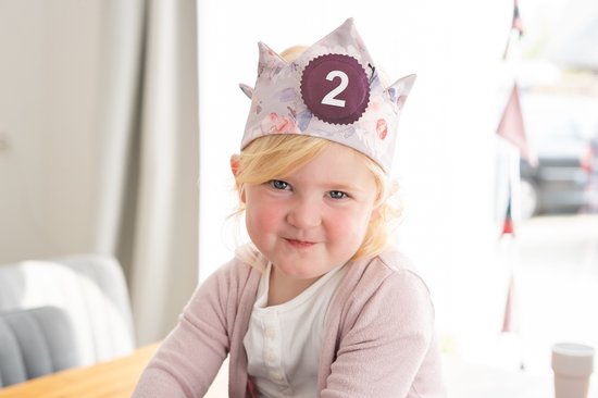 FraaiGaaf - Verjaardagskroontje - Bloemen - Roze - Meisje ...