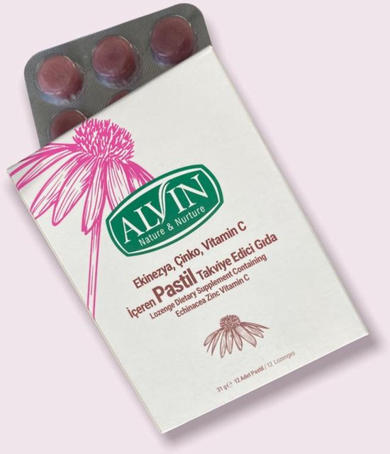 Alvin Pastilles Echinacea Zink Vitamine C met kersensmaak 12 Stuks ...