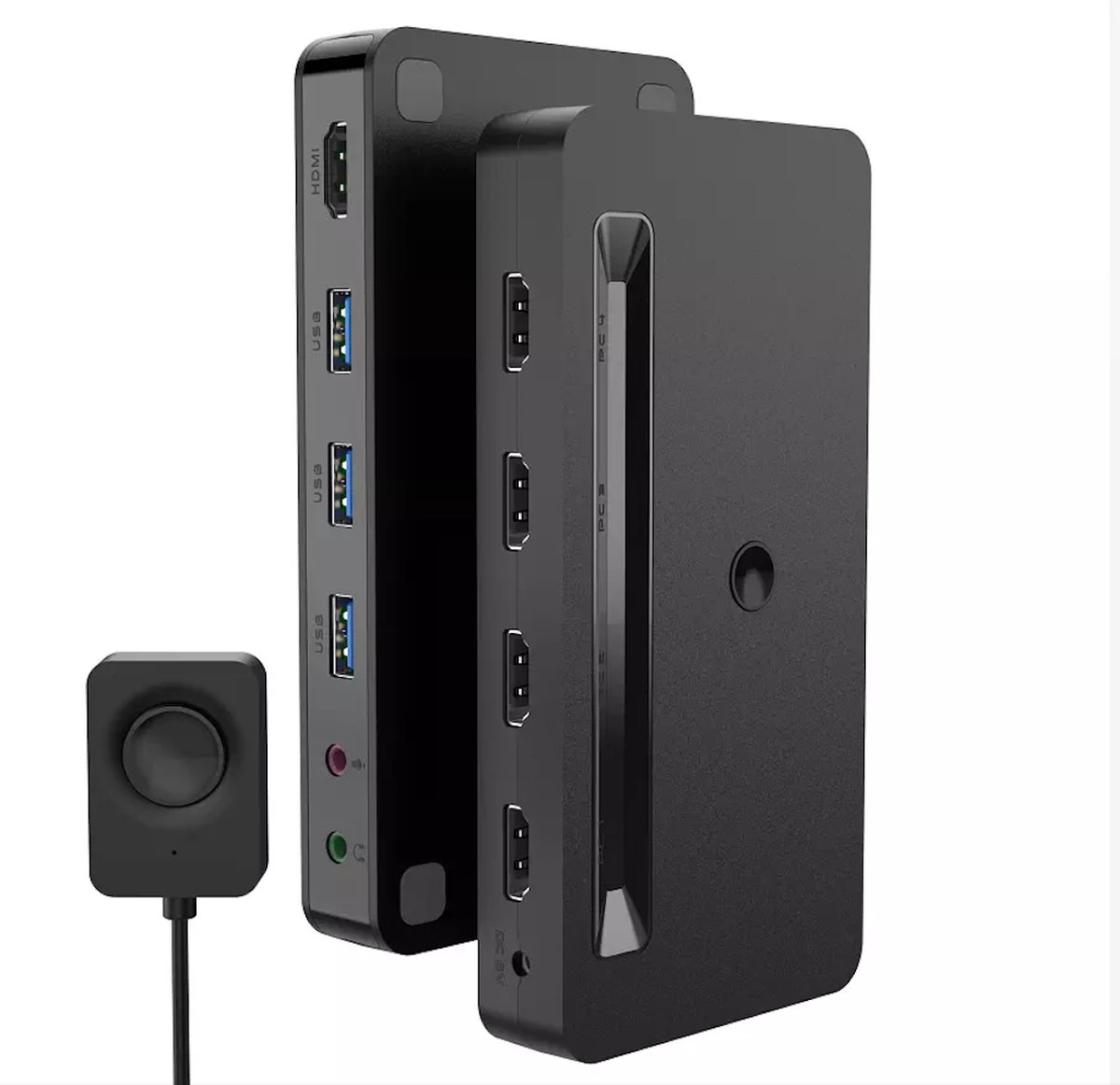 Rocketek 4 naar 1 PC KVM Switch - 4K 60hz met 3 USB aansluitingen - Zwart | bol.com