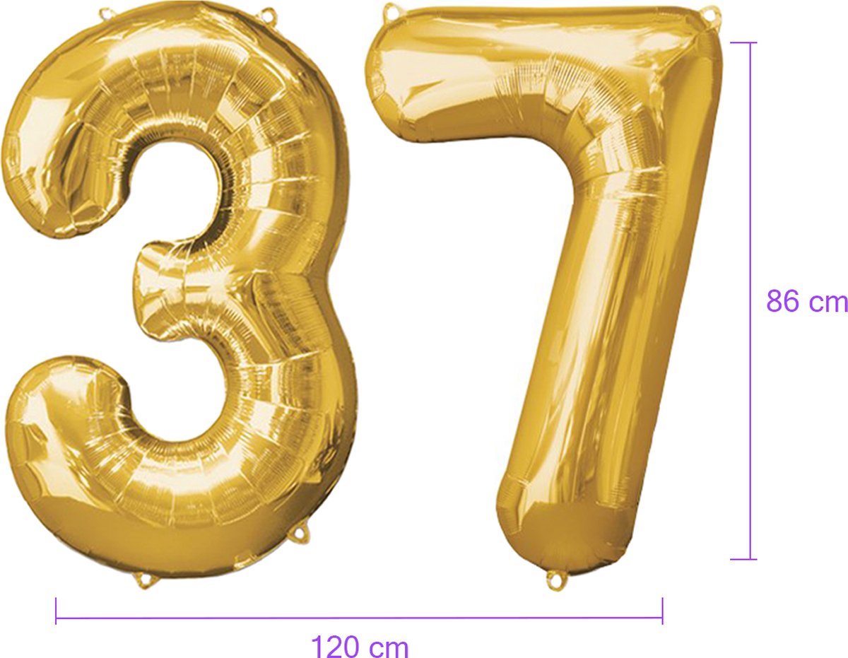 Versiering 37 Jaar Ballon Cijfer 37 Verjaardag Versiering Folie Helium ...