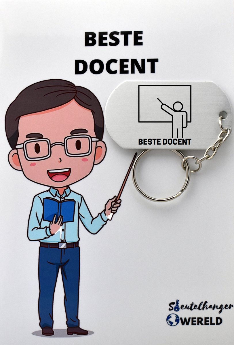 Beste docent Sleutelhanger inclusief kaart – docent cadeau – beste ...