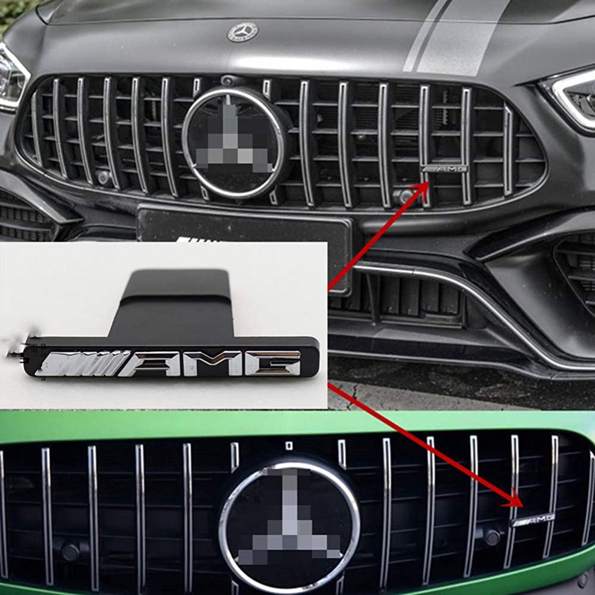 Logo embleem GT Grill - badge -letters AMG - Panamericana grill Chrome ...