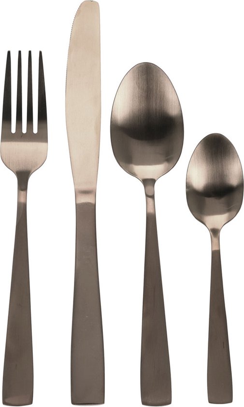 16-delig Bestekset RVS - Mat Goud | bol