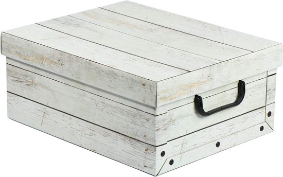 3x opbergdoos in houtlook - decoratief karton, kartonnen doos, doos ...