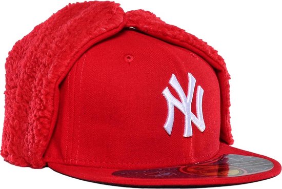 New Era - Fitted Cap Dog Ear - New York Yankees - Winter - Red - maat 7 ...
