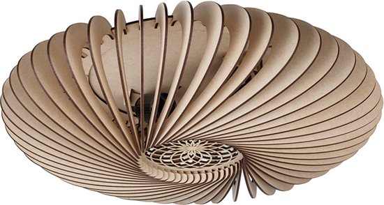 Swan Plafondlamp 3mm hout 48x13,5cm naturel - Modern - Blij Design | bol