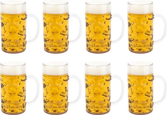 MyDrinkglass Plastic Bierpul | Bierpul Plastic | 8 Stuks | Oktoberfest | Plastic... | bol.com