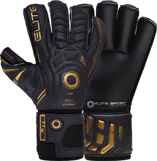Elite Sport Black Real Keepershandschoenen - Zwart / Goud | Maat: 11 ...