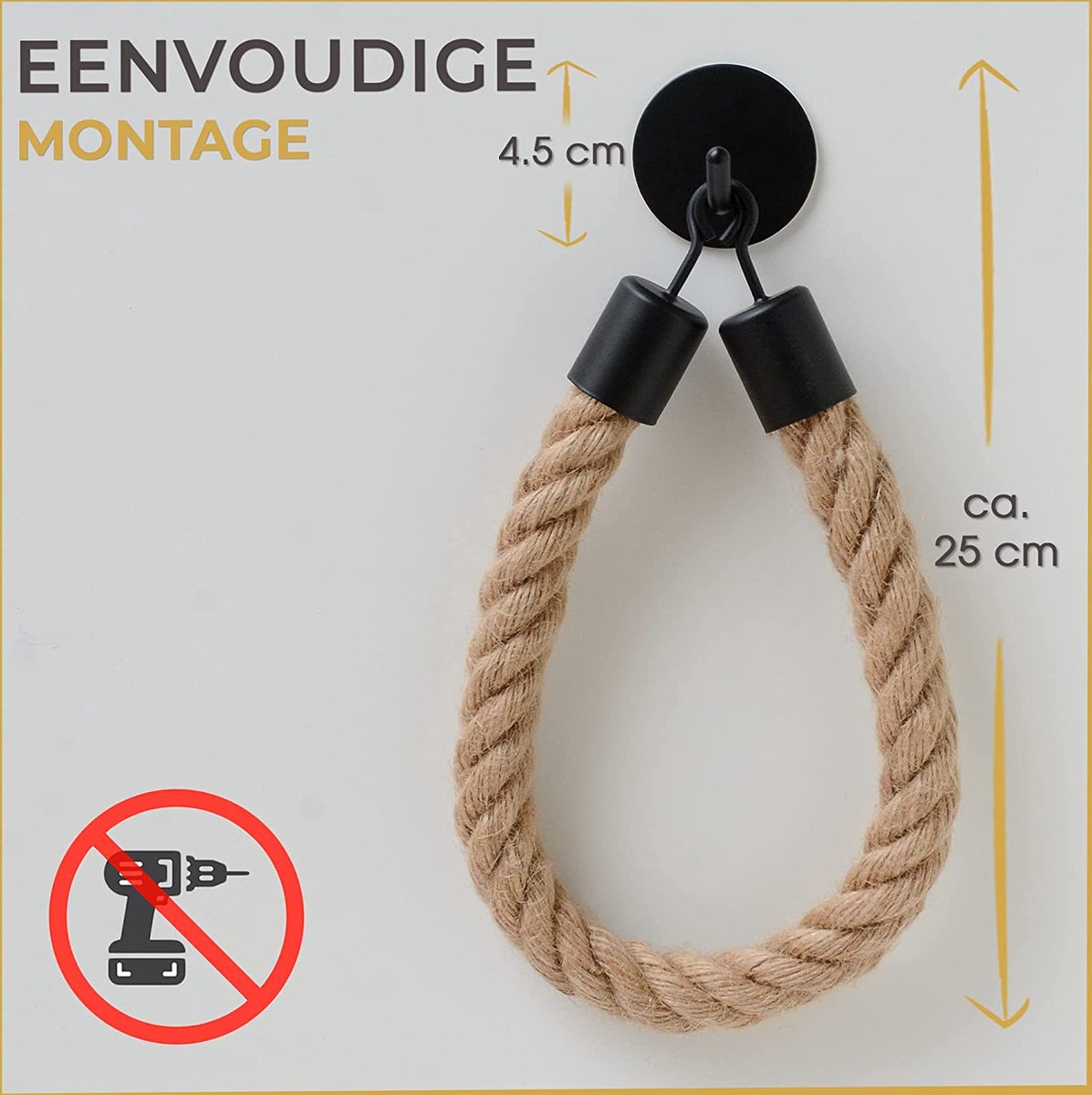 HENNEZ Toiletpapierhouder zwart mat zonder boren vintage wc-rolhouder ...