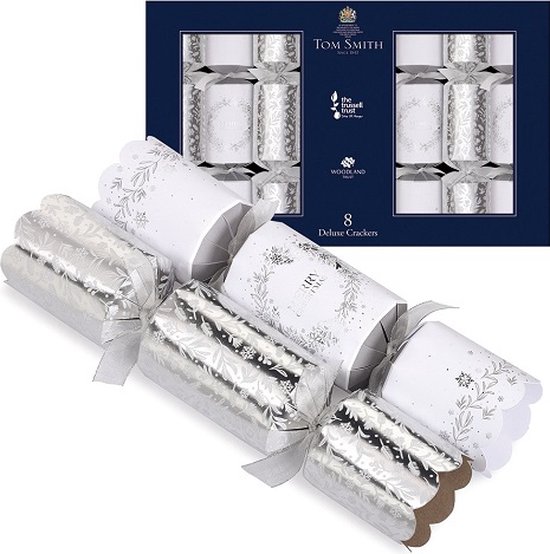 Tom Smith Christmas Crackers 8st Deluxe Silver 14 inch XAMTS2402 | bol.com