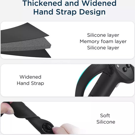 Kiwi Design Controller Grips en Strap voor de Quest 2 [verbeterde ...