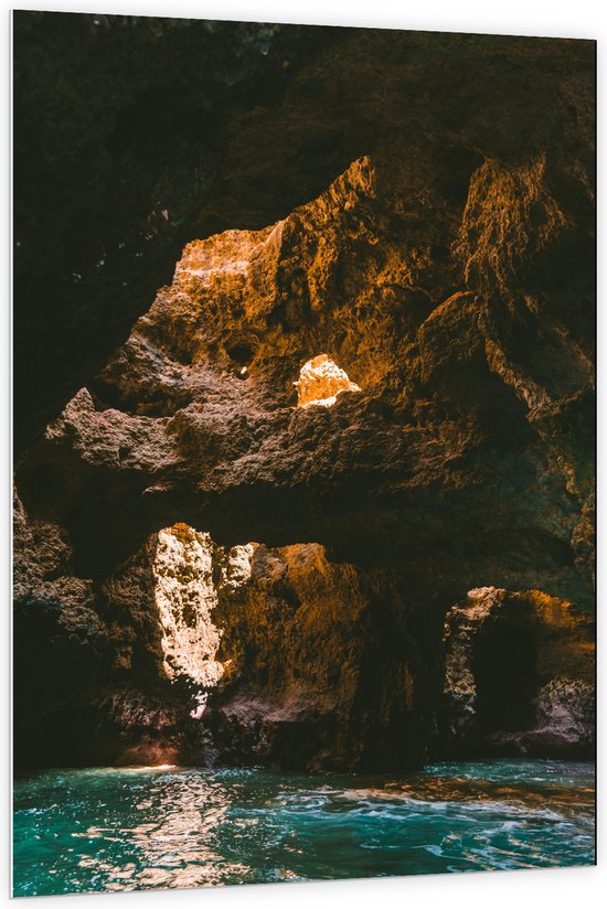 WallClassics - PVC Schuimplaat- Grot met Zonlicht van Boven - 100x150 ...
