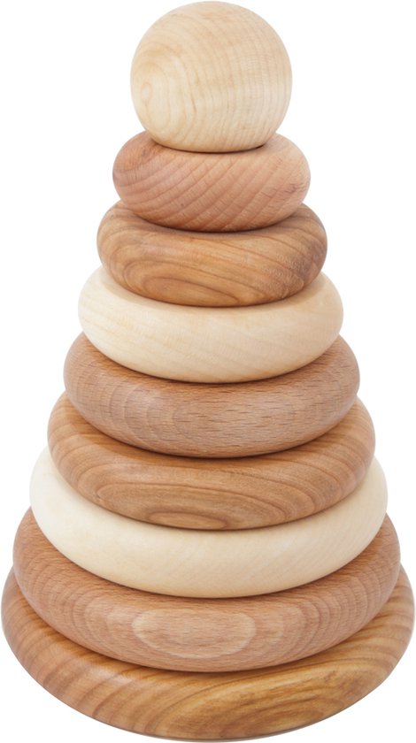 Wooden Story Wooden Stacking Toy | Houten Stapeltoren | Houten Puzzel Ringtoren Naturel | bol