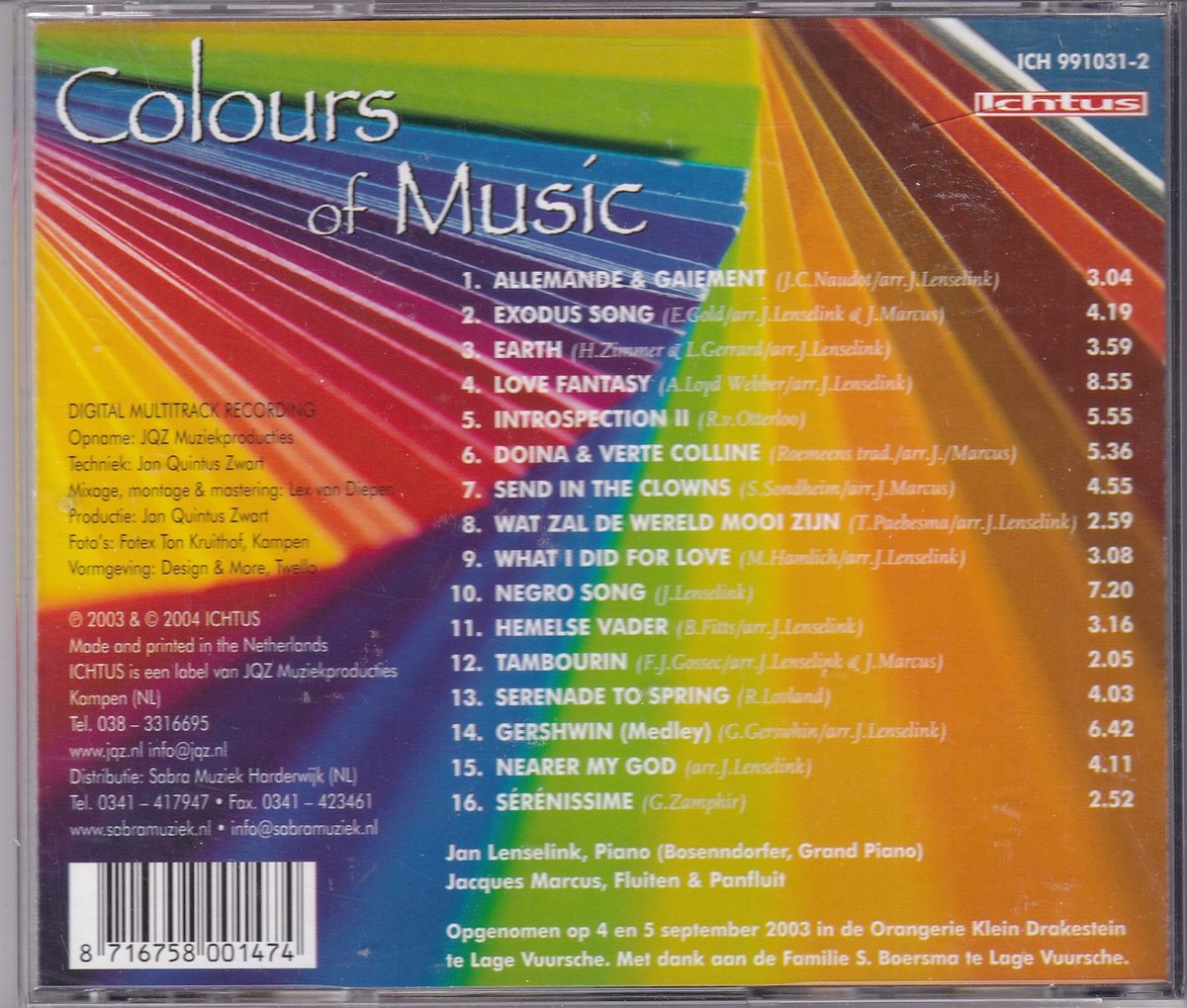 Colours of music - Jan Lenselink, Jacques Marcus, Jan Lenselink ...