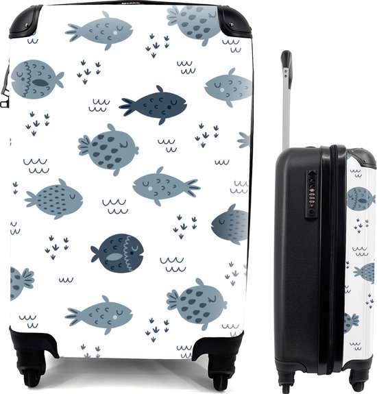 Valise - Motif enfant avec poisson bleu - 35x55x20 cm - Bagage à main ...