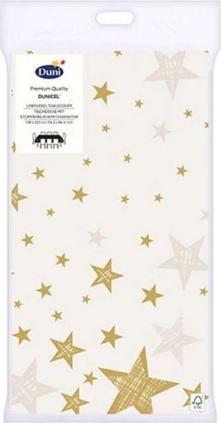 Duni Dunicel Tafellaken 138 X 220 CM Shining Star Cream Kerst | bol