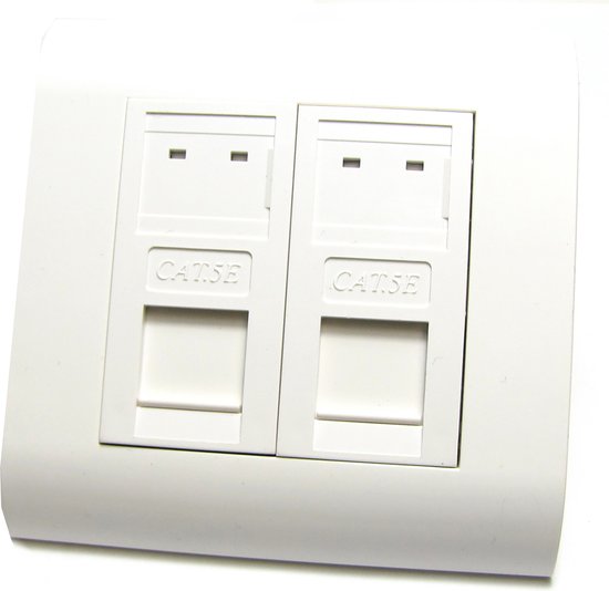 BeMatik - 80x80 wand- of gootdoos met 2 RJ45 UTP Cat.5e 568B | bol