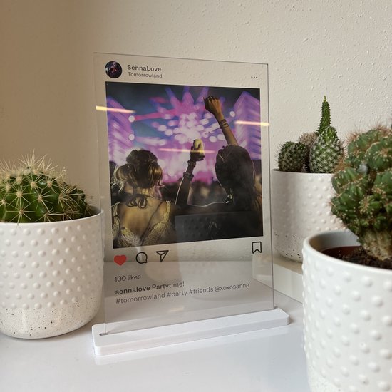 InstaFrame - Instagram Plexiglas plaat inclusief standaard - 30x20cm ...