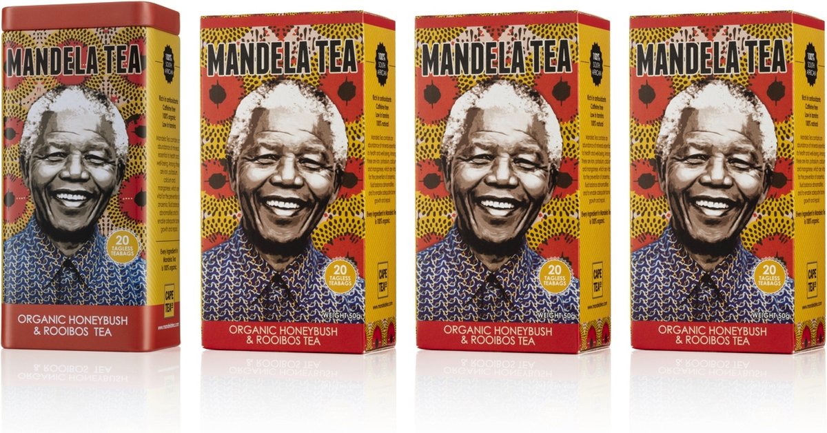 Mandela Tea - Biologische Honeybush Rooibos - Geschenkset - 1 Theeblik ...