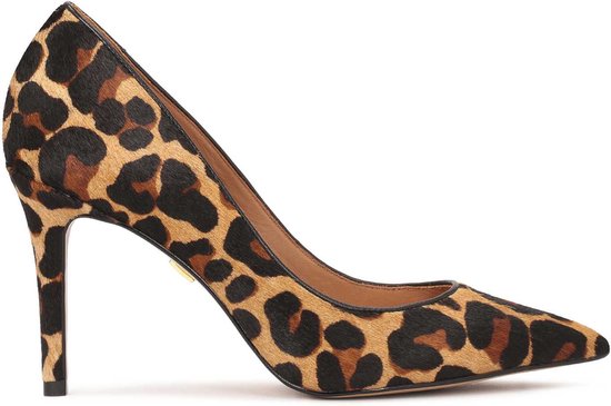 Gemêleerd lederen pumps met natuurlijk haar | bol.com
