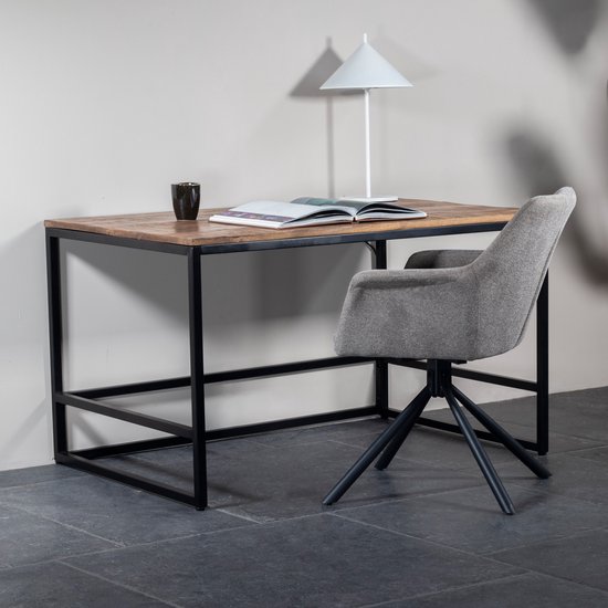 Computertafel - Bureau Hout & Metaal - 120x80x70cm - Tafel Kelvin | bol.com