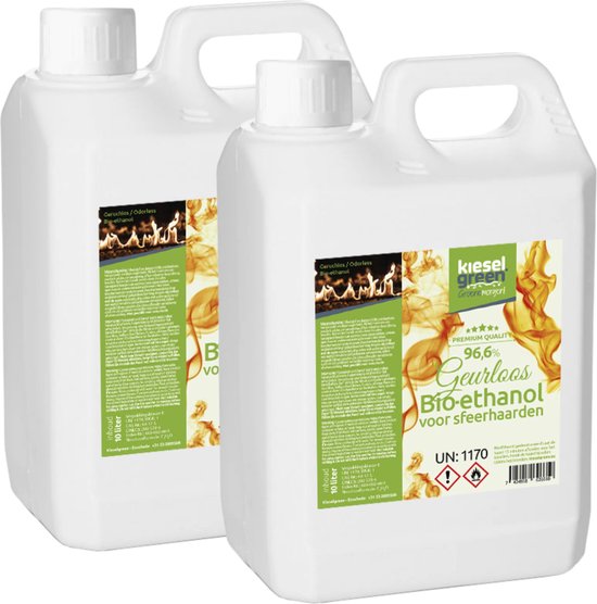 KieselGreen 20 Liter Bio-ethanol 96,6% sfeerhaard biobrandstof in ...