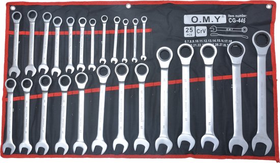 Meest complete Ringratel-steeksleutel set 25 dlg 6-32mm Metrisch ...