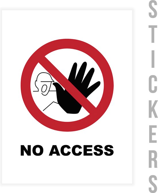 Stickers | Pictogram | 10 stuks | "No acces" | 7 x 10 cm | Verboden ...