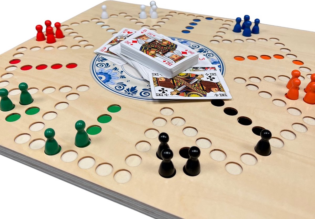Bordspel Keezen - Keezenspel Luxe houten uitvoering - Dubbelzijdig ...