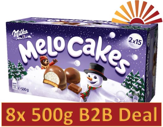 Milka Melo Cakes 500g (2x15stuks) 8 stuks = 1 overkarton = 8 dozen van ...