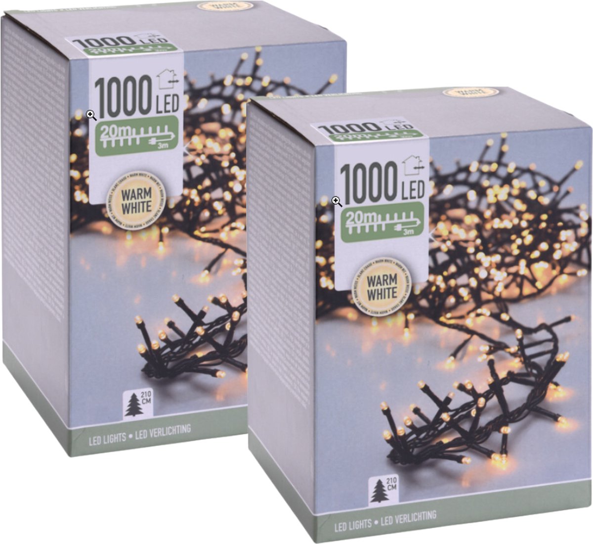 Nampook - Kerstverlichting Clusterverlichting - SET VAN 2 - 1000 LED ...
