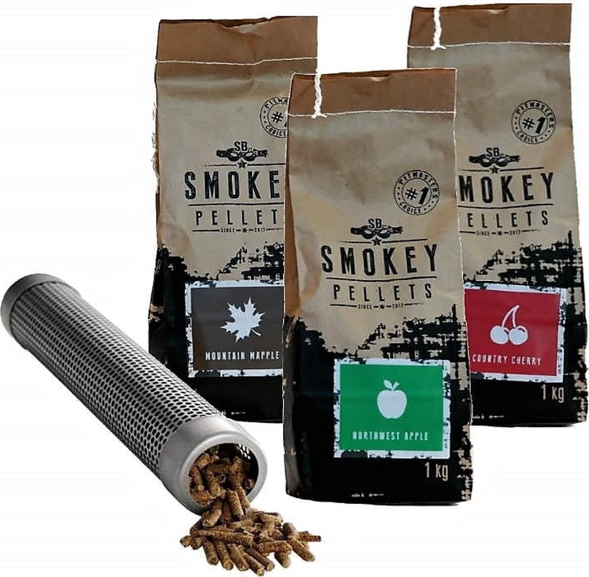 Smokey Bandit Starterpakket Pellet Smoker Tube + 3 Rookpellets van 1kg ...