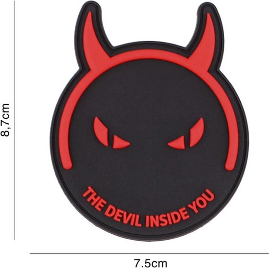 Embleem 3D PVC The Devil Inside You Zwart/Rood | bol.com