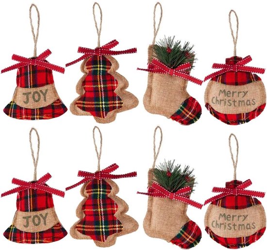 Kerstboomhanger 8 kerstboomversieringen decoratieve hangers van vilt kerstboom hanger... | bol.com