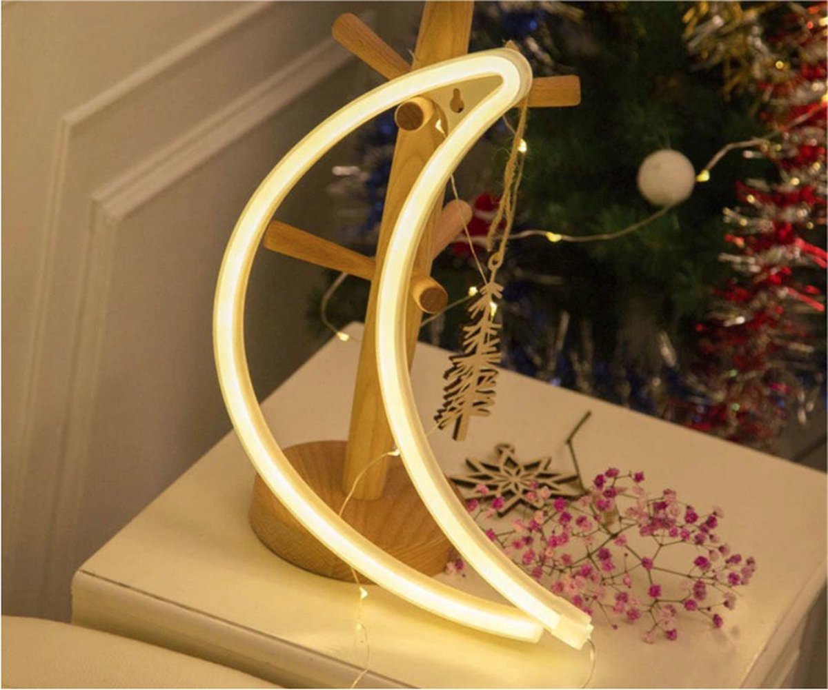 Maan lampje / Maanlampje / Neon wandlamp Maan / Neon licht - Maan ...