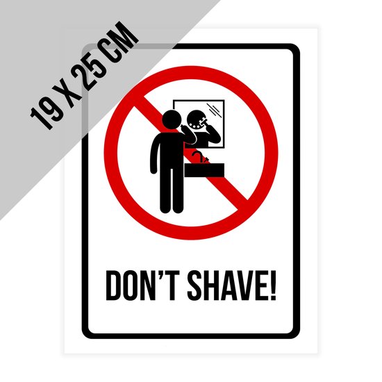 Pictogram/ bord | "Don't shave | 19 x 25 cm | Tankstation | Openbaar ...