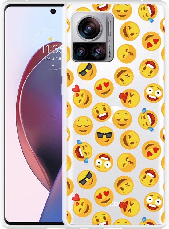 Cazy Hoesje geschikt voor Motorola Edge 30 Ultra - Emoji | bol