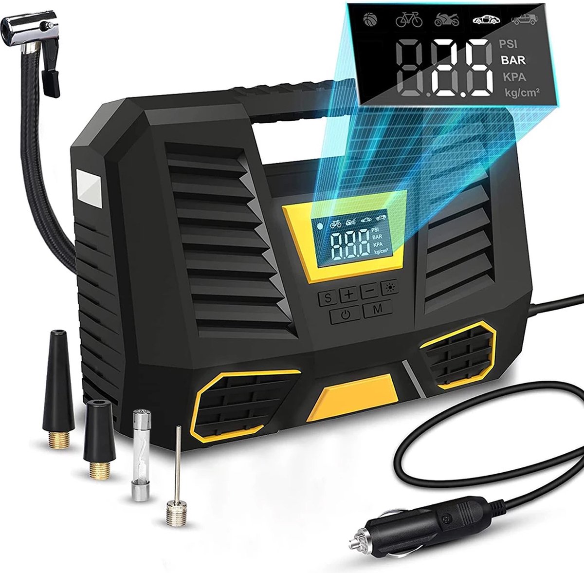 Carsun® Compressor - Luchtcompressor - Bandenpomp - Elektrische ...